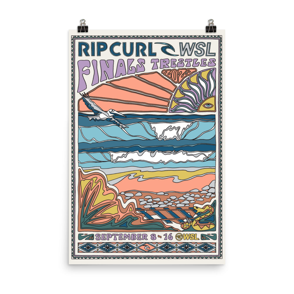 2023 Rip Curl WSL Finals Official Poster – World Surf League 2023 Rip Curl WSL Finals Official Poster – World Surf League
